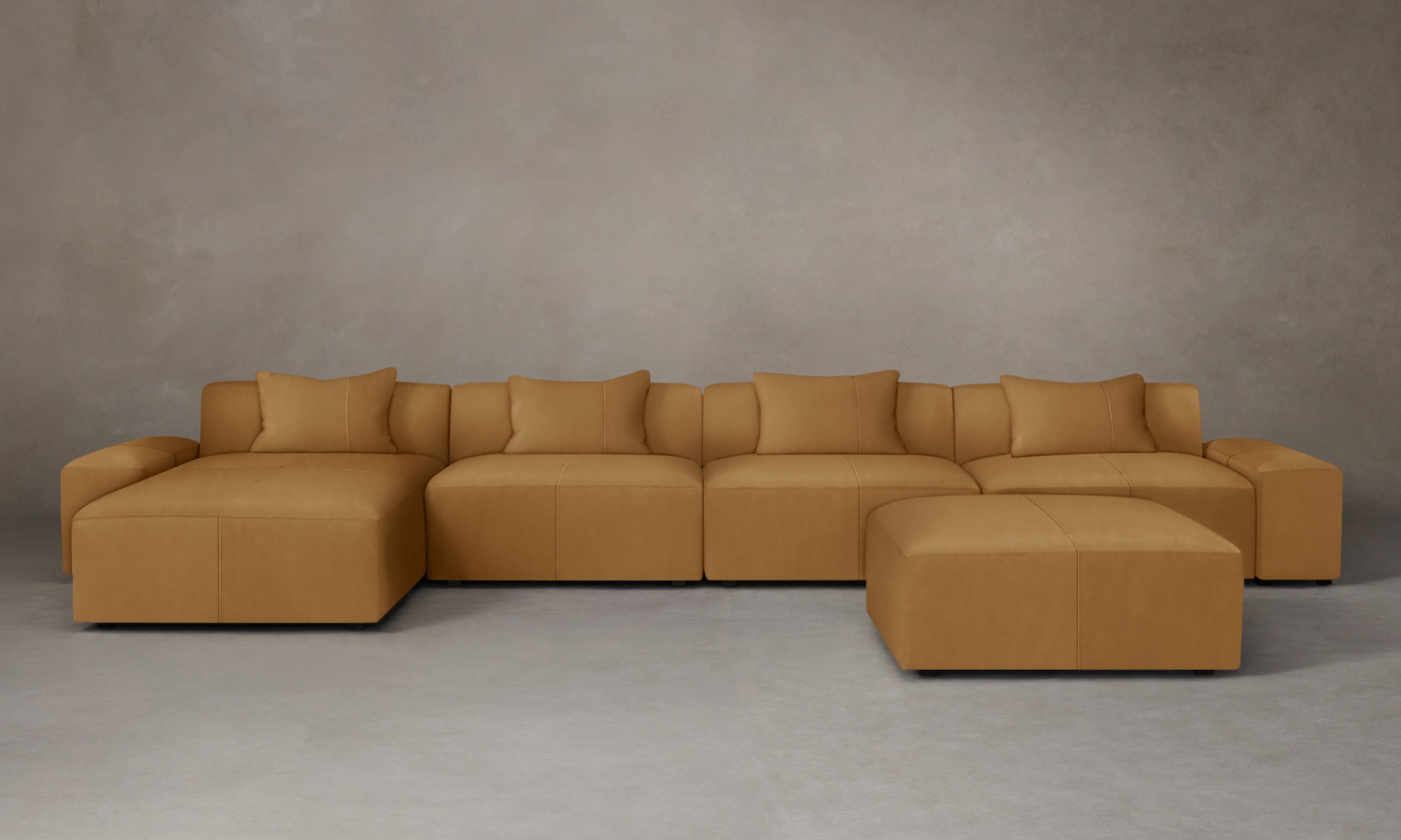 The Breuer Modular Sectional - Costa Leather Nutmeg – Maiden Home