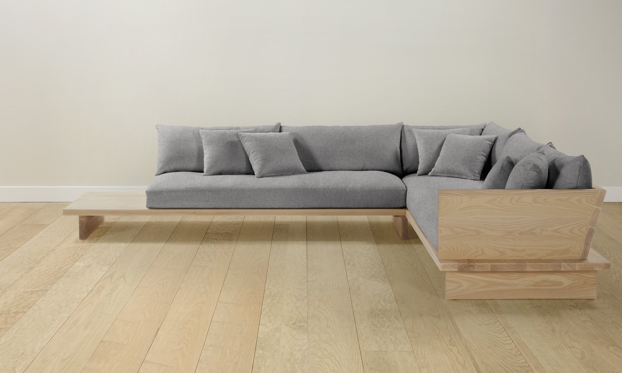 The Muir Sectional - Italian Brushed Wool Moon – Maiden Home