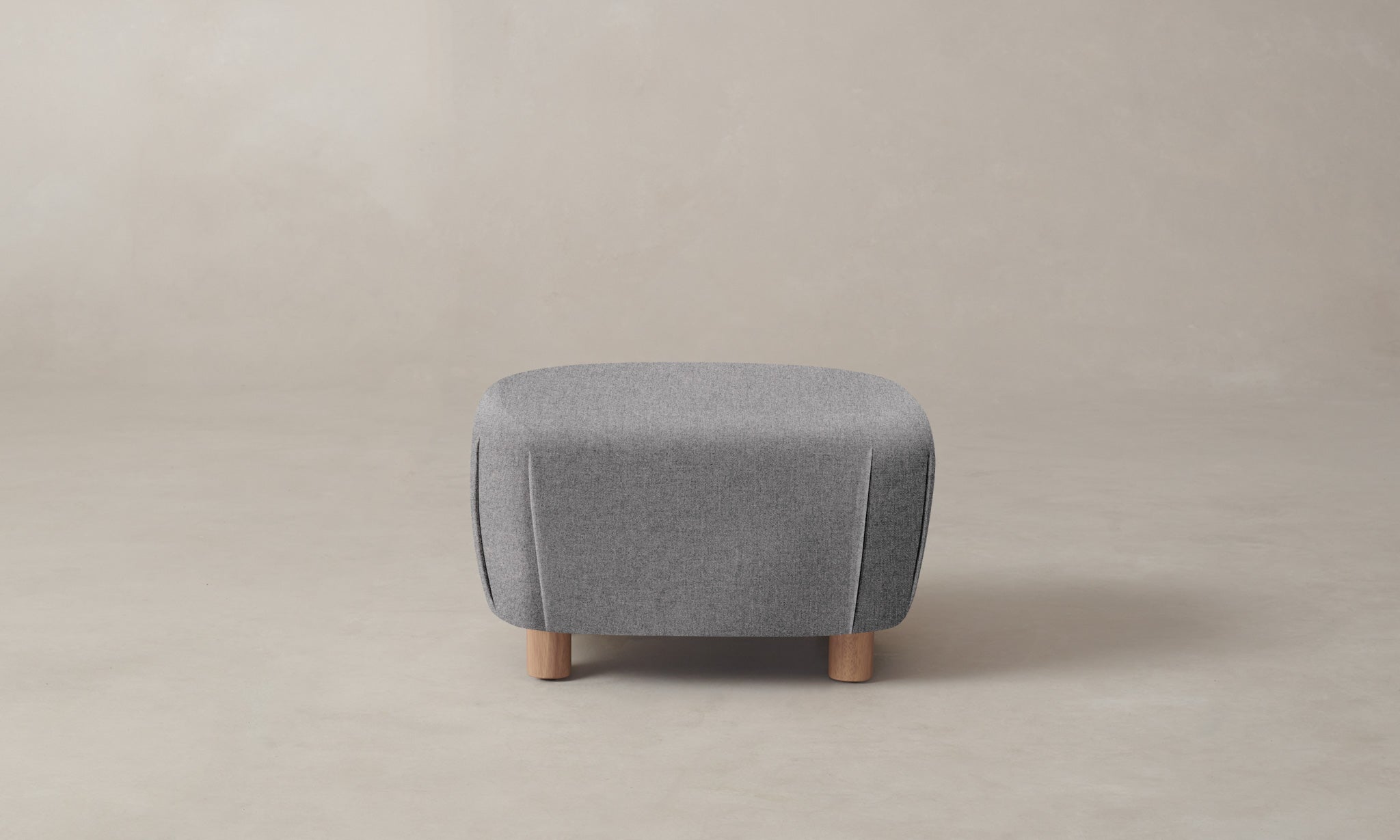 The Perry Ottoman - Italian Brushed Wool Moon – Maiden Home