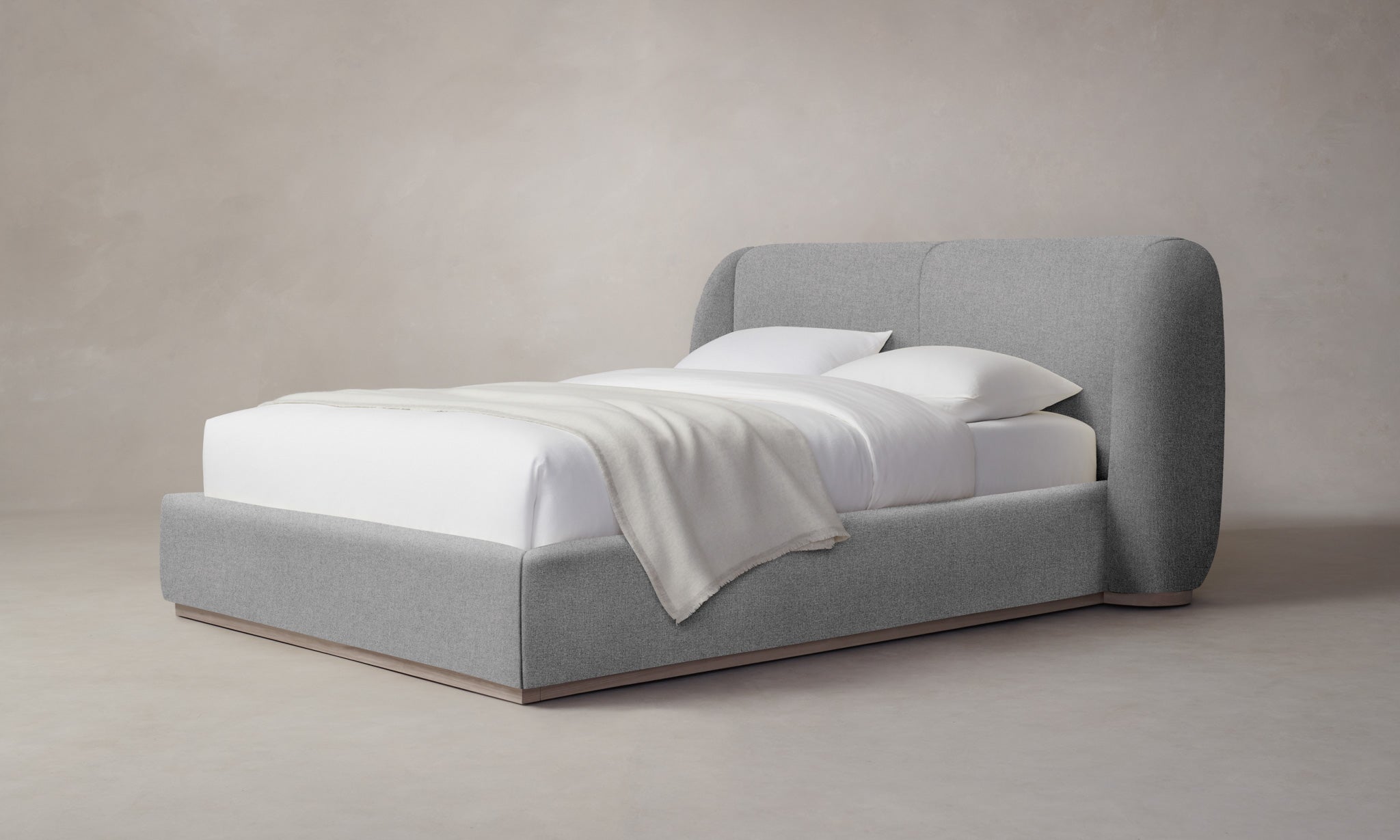 The Smith Bed - Italian Brushed Wool Moon – Maiden Home