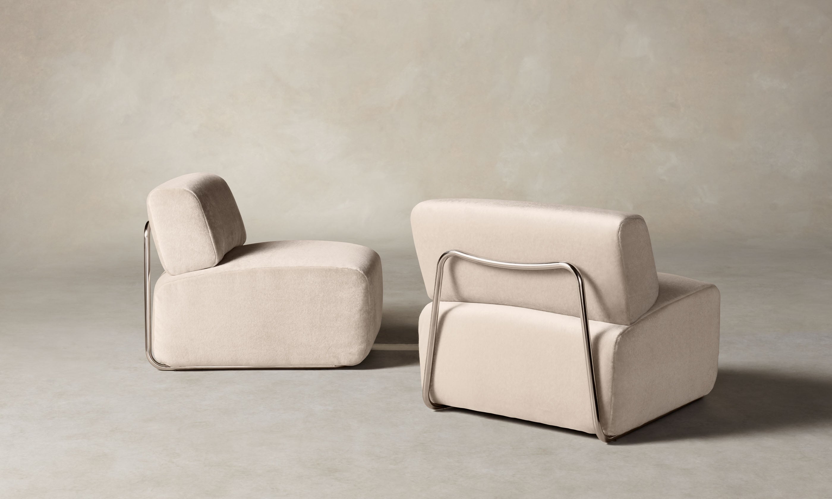 The Miles Modular Chair - Deep Pile Mohair Limestone – Maiden Home