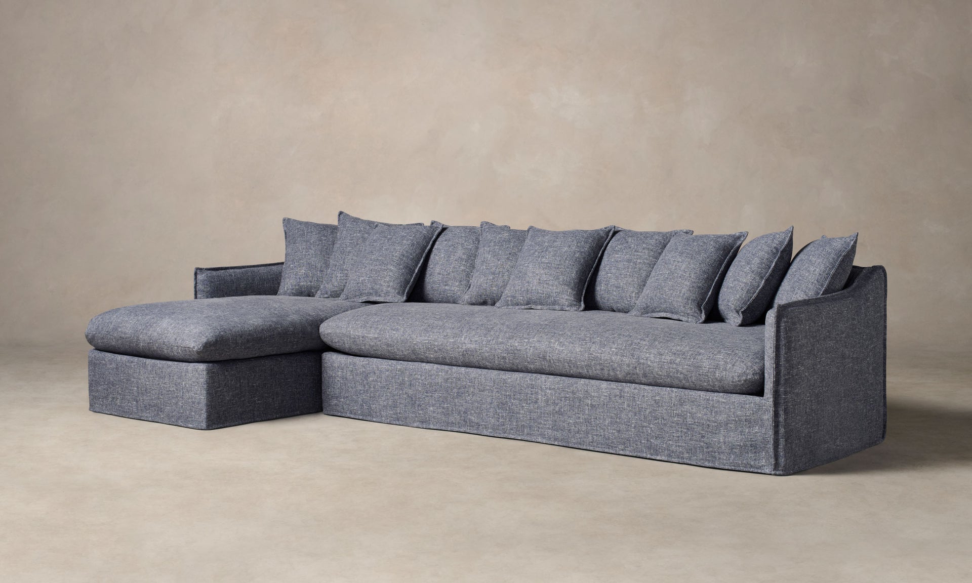 The Dune Sectional - Heritage Belgian Linen Lake – Maiden Home