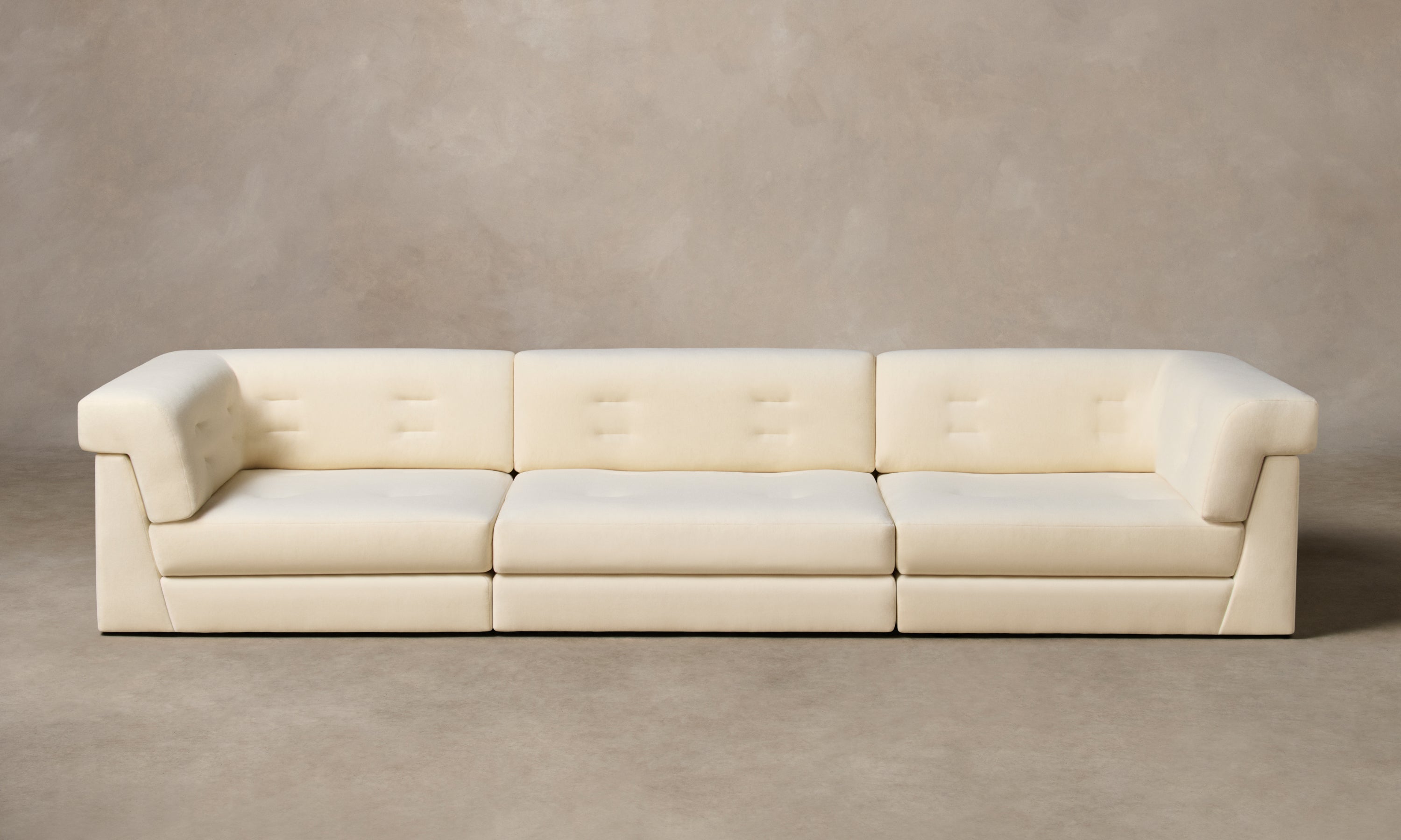 The Forma Modular Sofa - Marled Alpaca Velvet Porcelain – Maiden Home