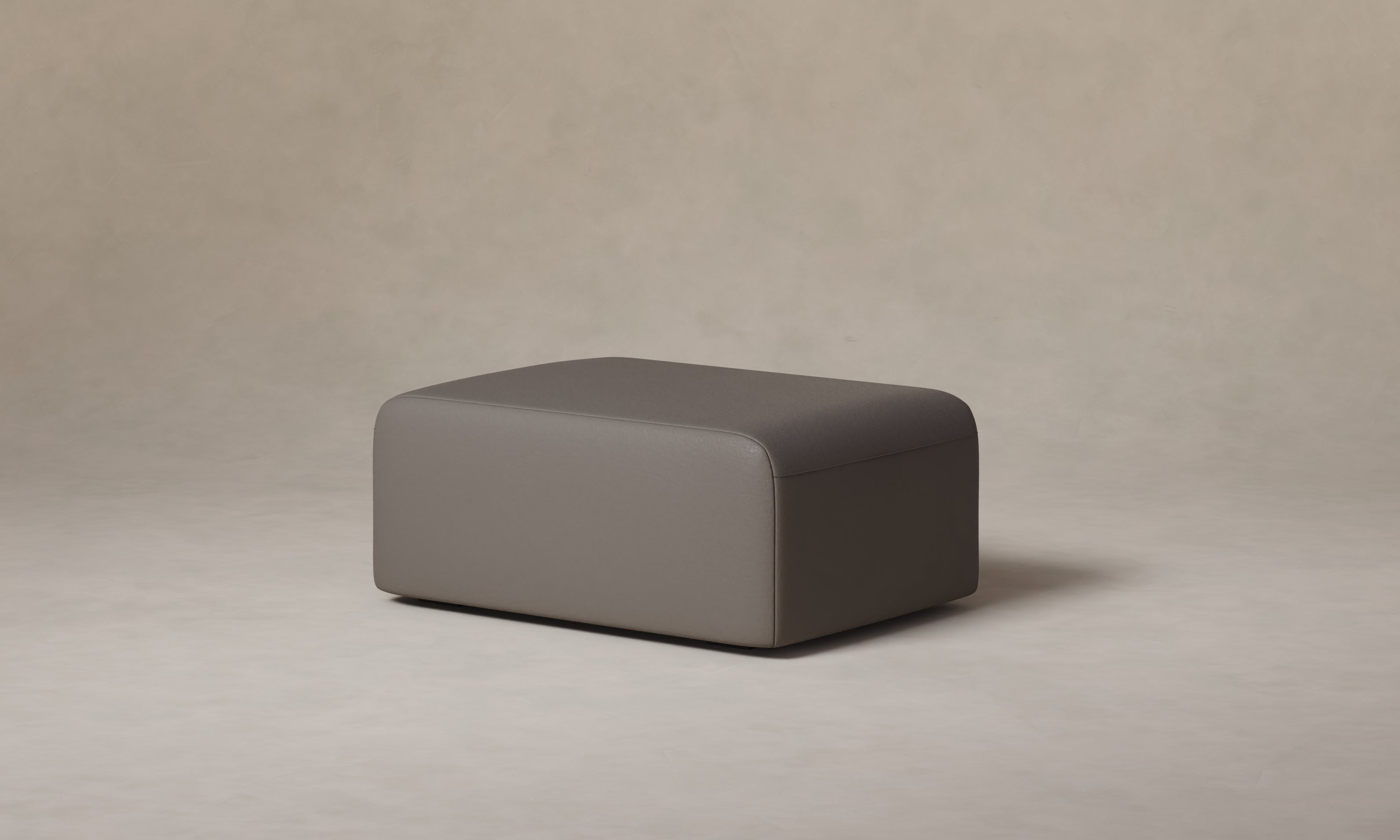 The Marcello Ottoman - Pebbled Leather Ash – Maiden Home