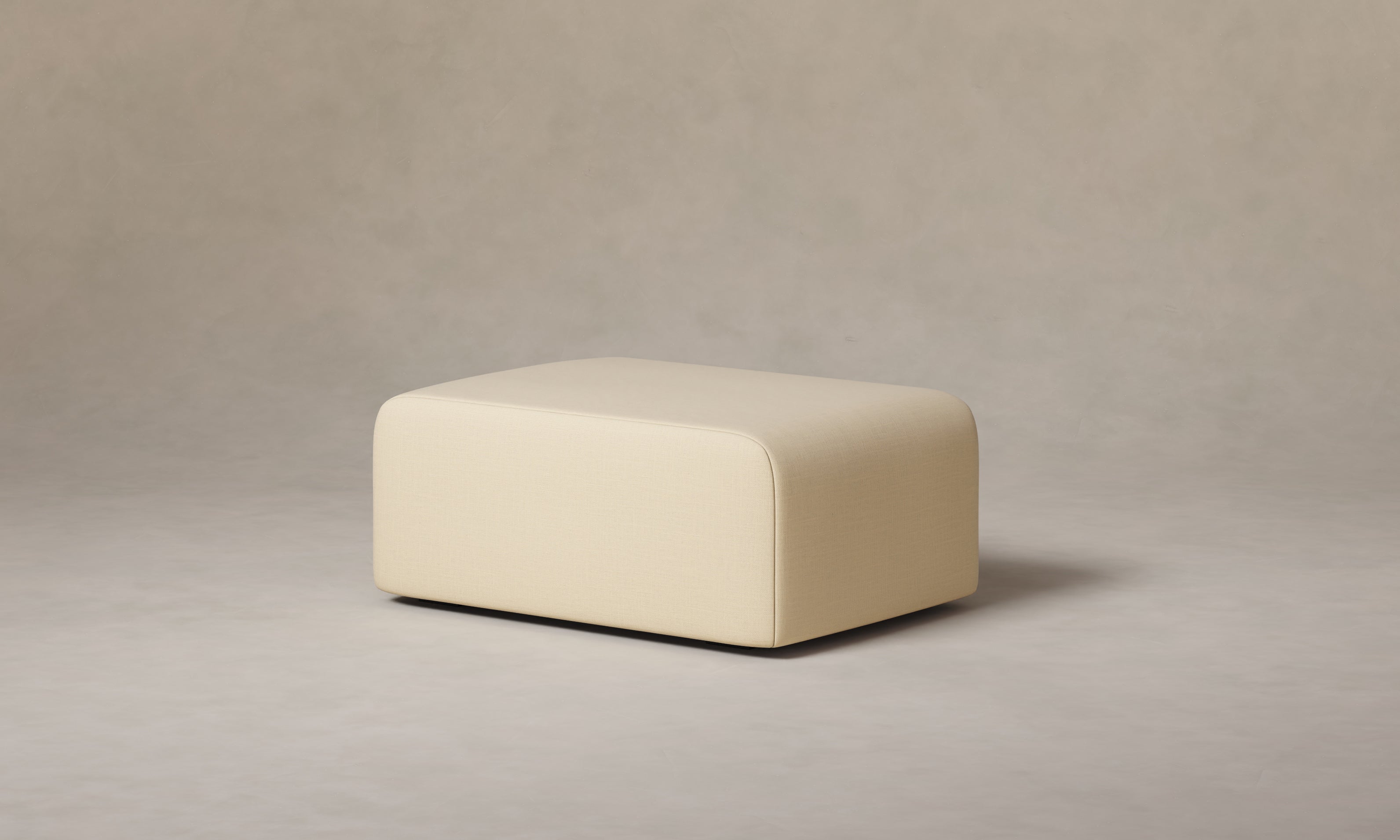 The Marcello Ottoman - Performance Linen Weave Flour – Maiden Home
