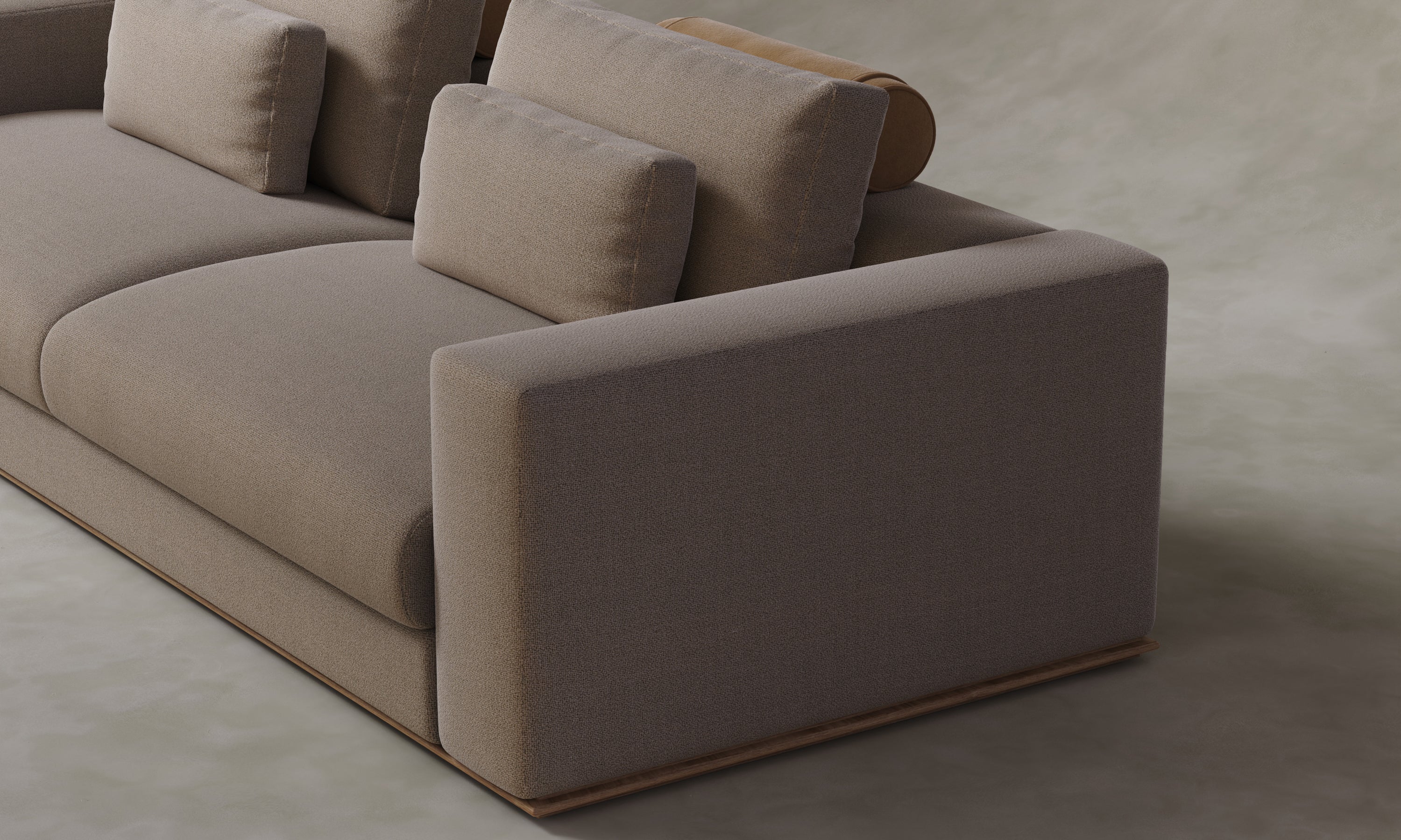 The Nicola Sofa in Mixed Materials - Performance Textural Weave Earthe ...