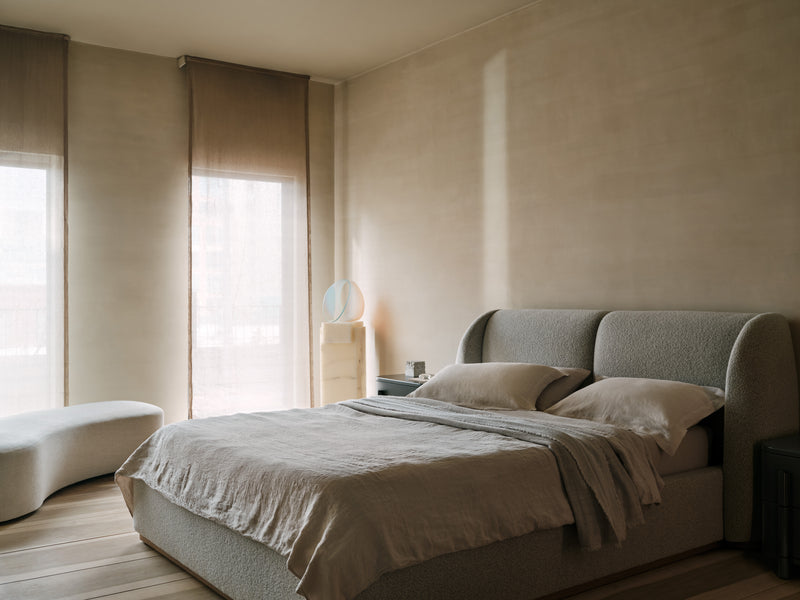 The Smith Bed - Italian Bouclé White – Maiden Home