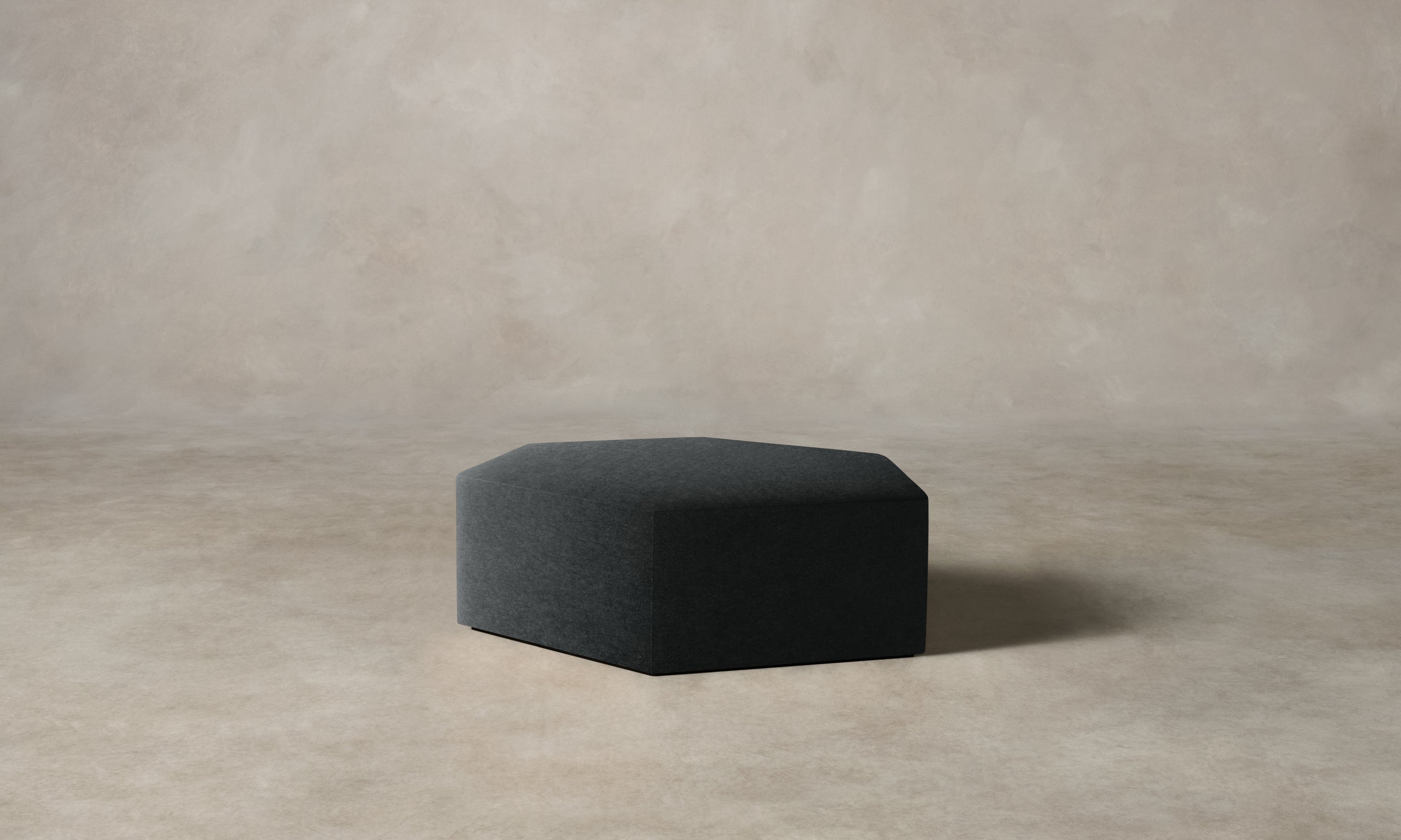 The Trivena Ottoman - Marled Alpaca Velvet Basalt – Maiden Home