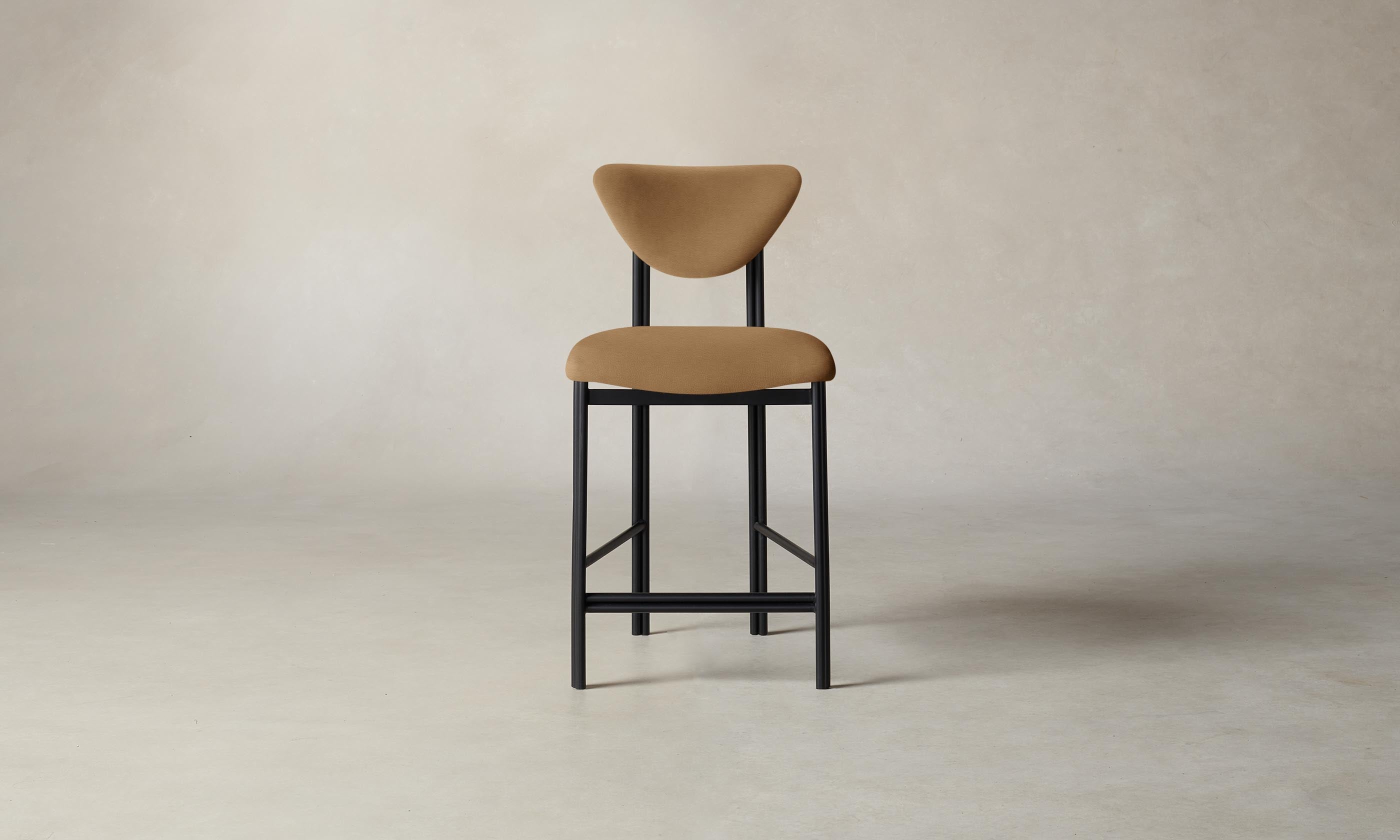 The Cooper Counter Stool - Pebbled Leather Latte – Maiden Home