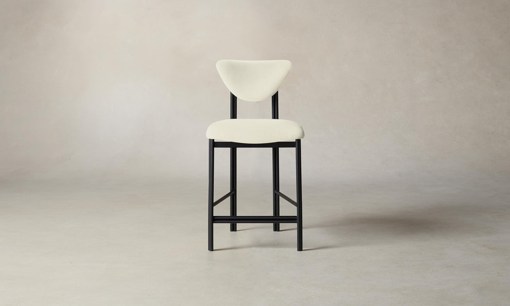 The Cooper Counter Stool - Pebbled Leather Swan – Maiden Home