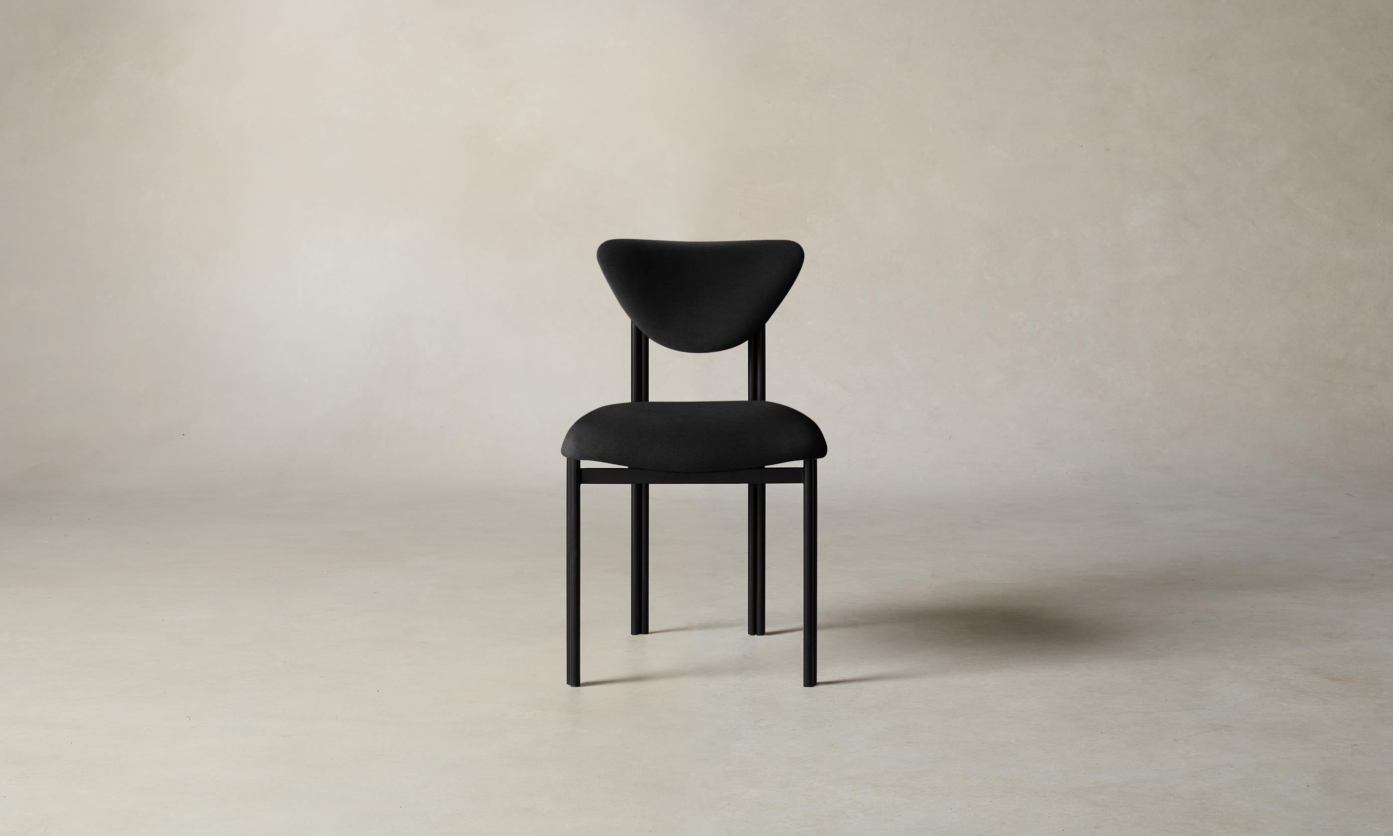 The Cooper Dining Chair - Pebbled Leather Ink – Maiden Home