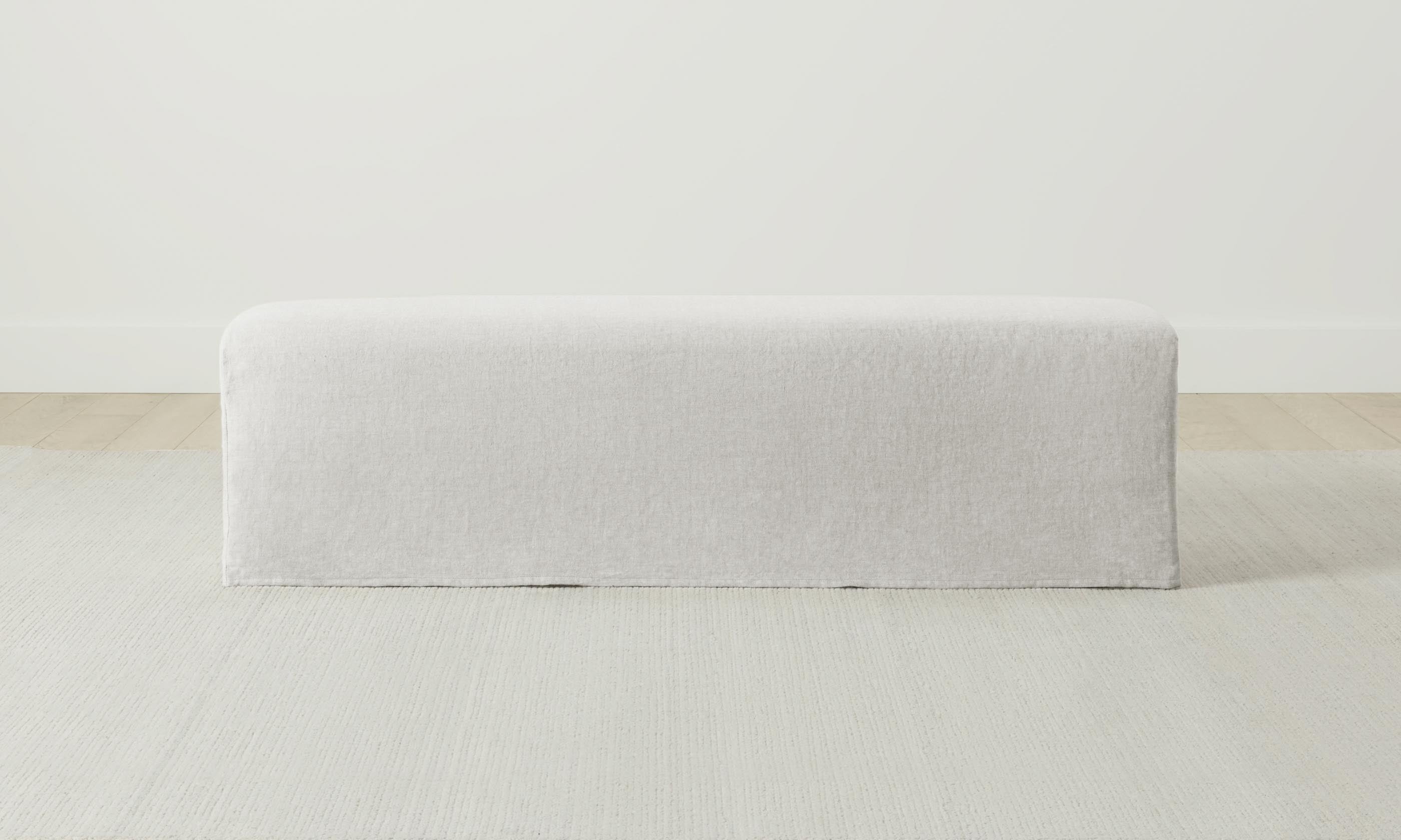 The Franklin Bench - Heritage Belgian Linen Egret – Maiden Home