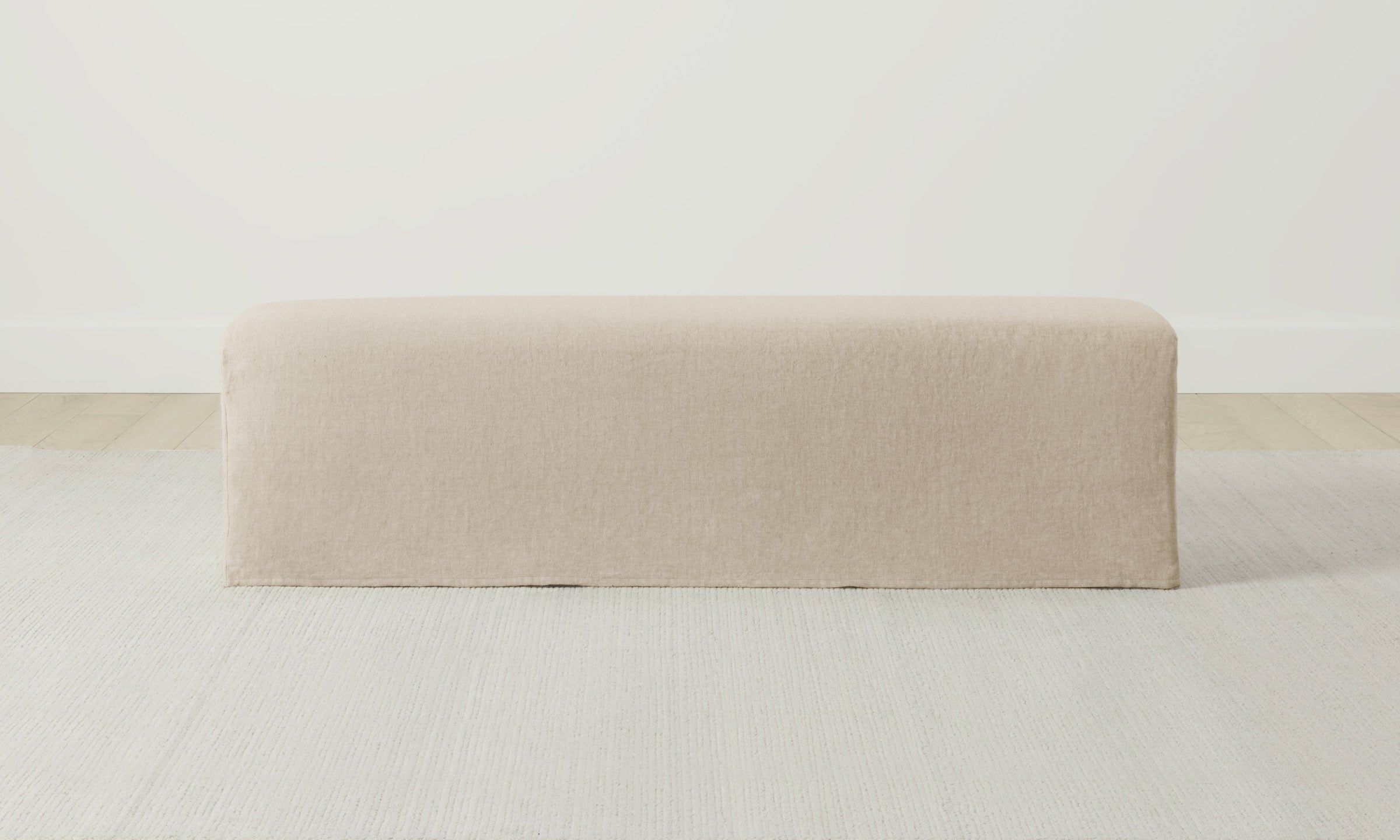 The Franklin Bench - Heritage Belgian Linen Husk – Maiden Home