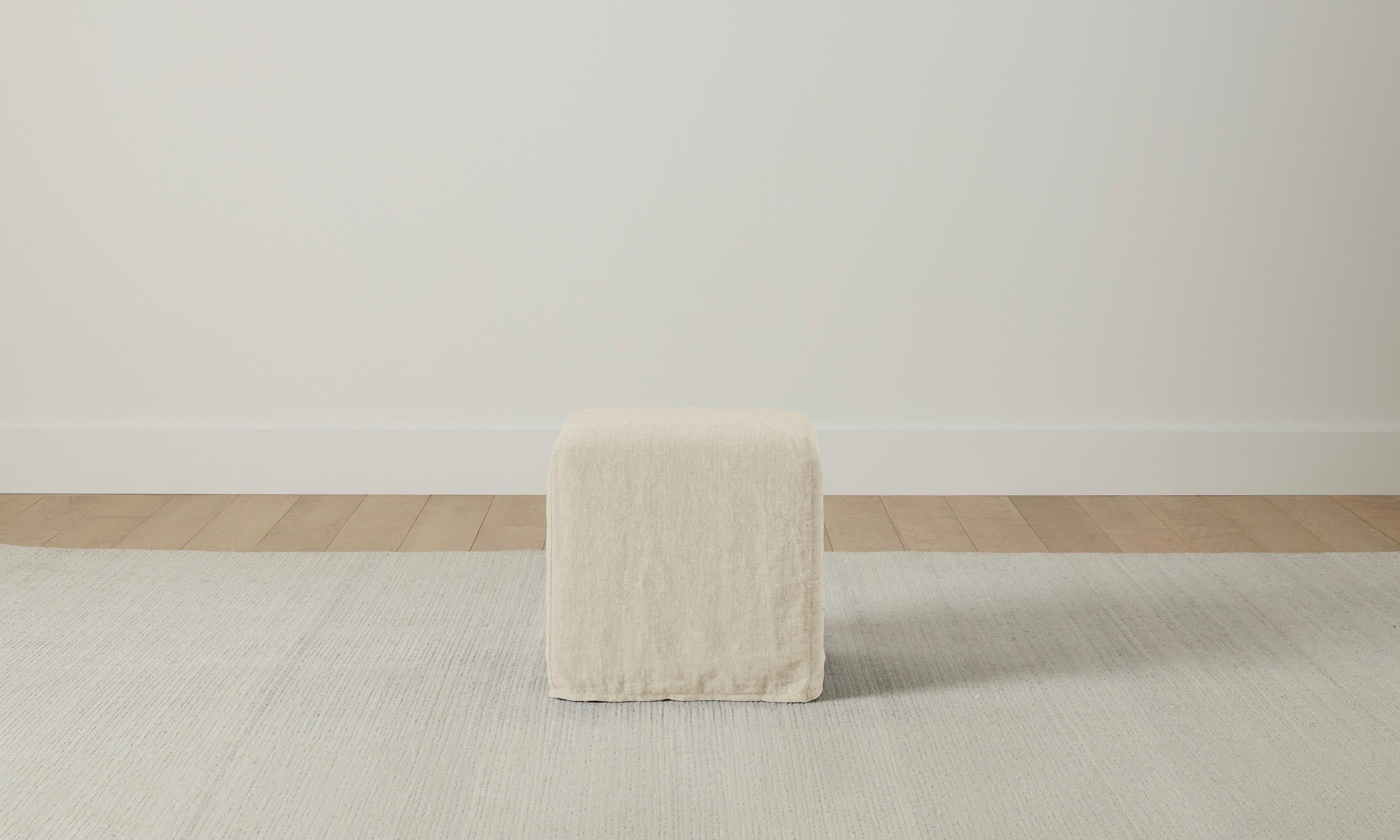 The Franklin Ottoman - Performance Linen Weave Prairie – Maiden Home