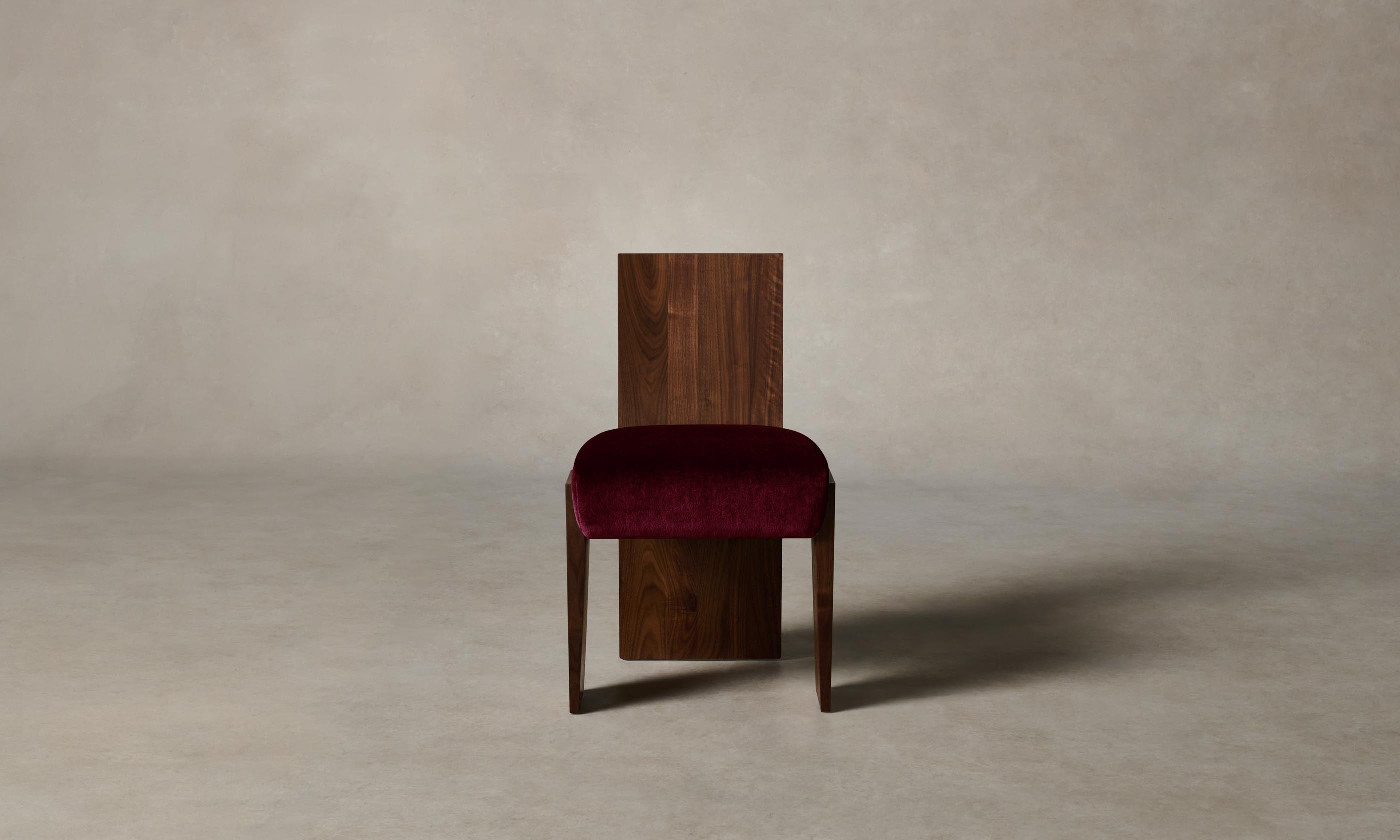 The Garrett Dining Chair - Mohair Crimson – Maiden Home