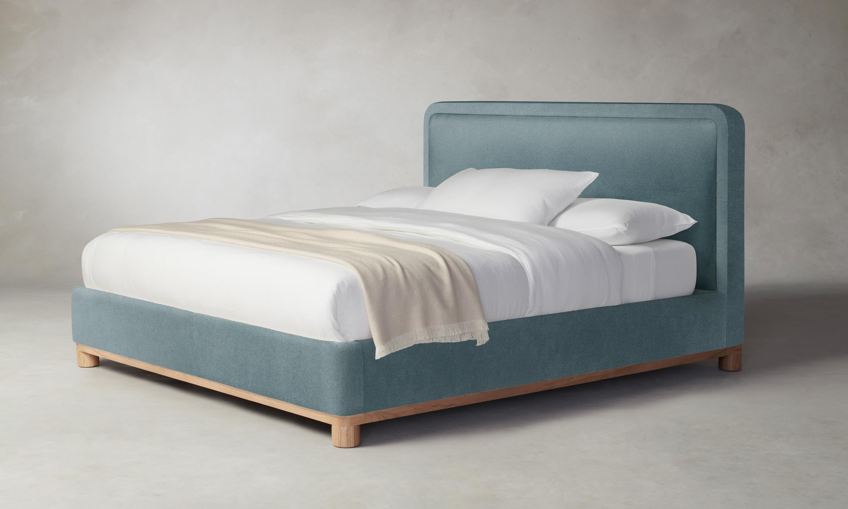 The Kent Bed - Mohair Slate Blue – Maiden Home