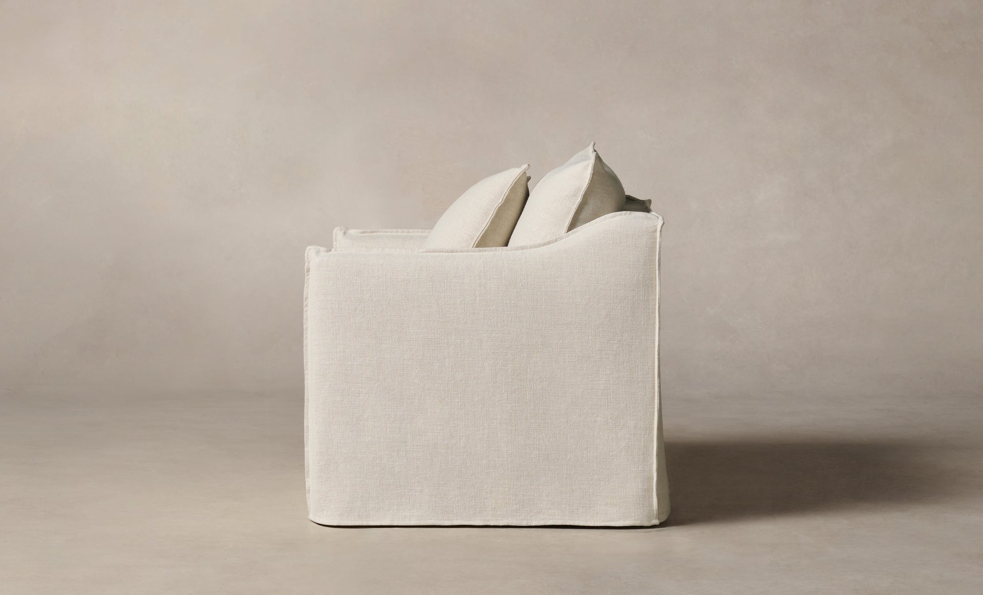 The Dune Swivel Chair - Performance Linen Weave Flour – Maiden Home