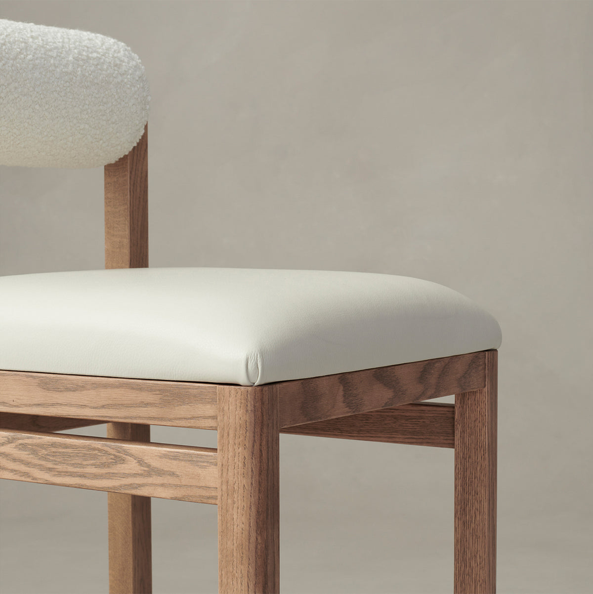 The Thayer Bar & Counter Stool - Pebbled Leather Swan Seat Italian Bou ...