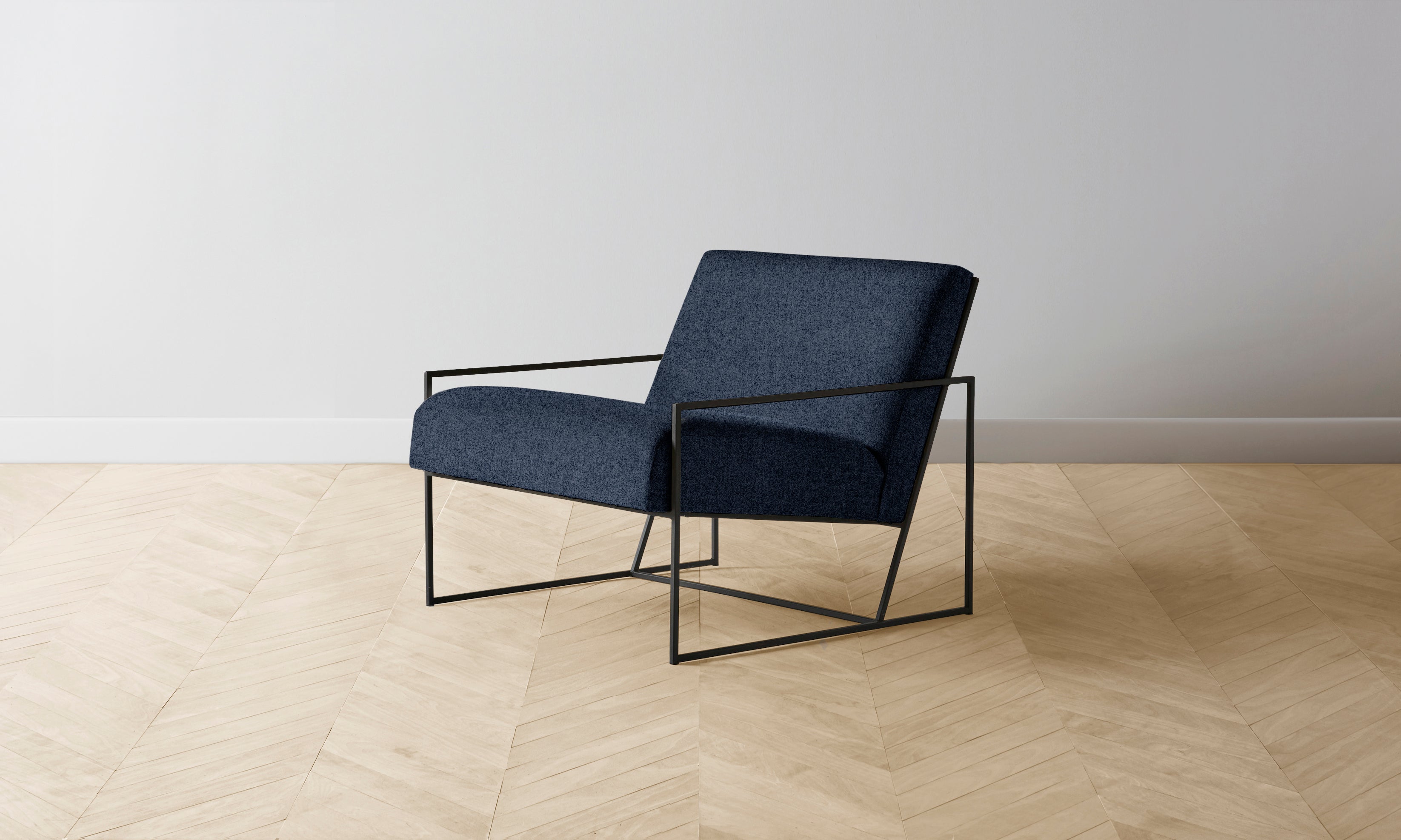 The Mercer Chair - Italian Brushed Wool Harbor – Maiden Home