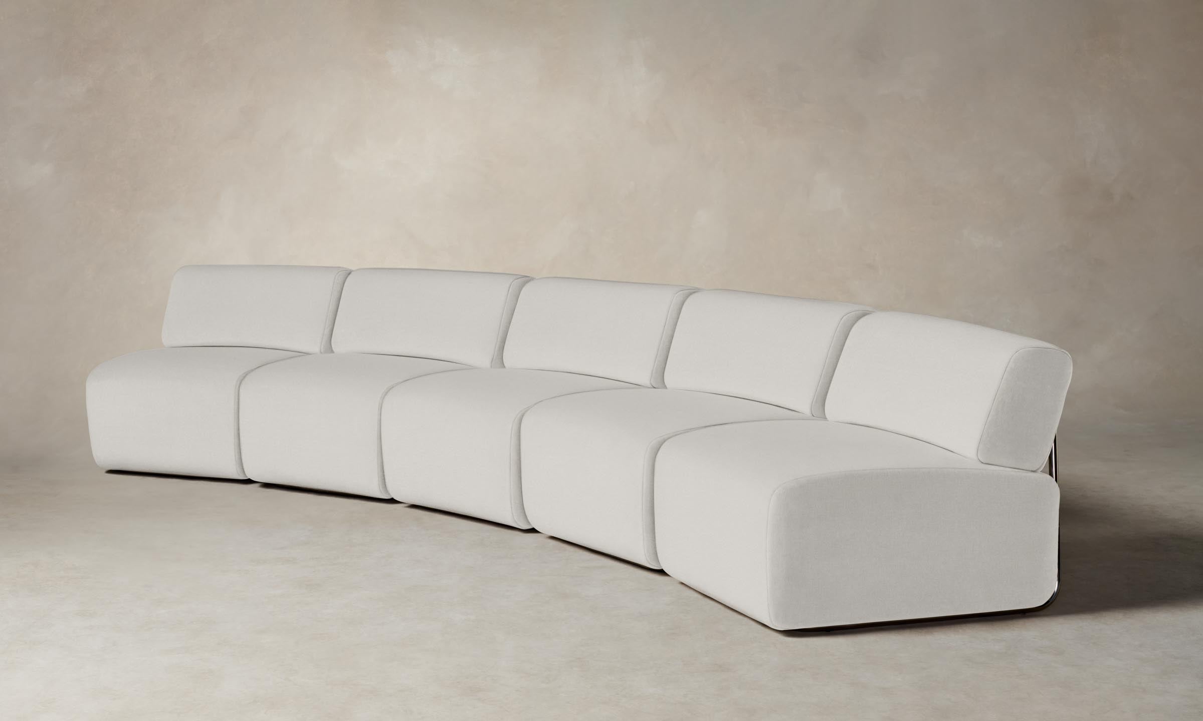 The Miles Modular Sectional - Performance Linen Weave Pure White ...