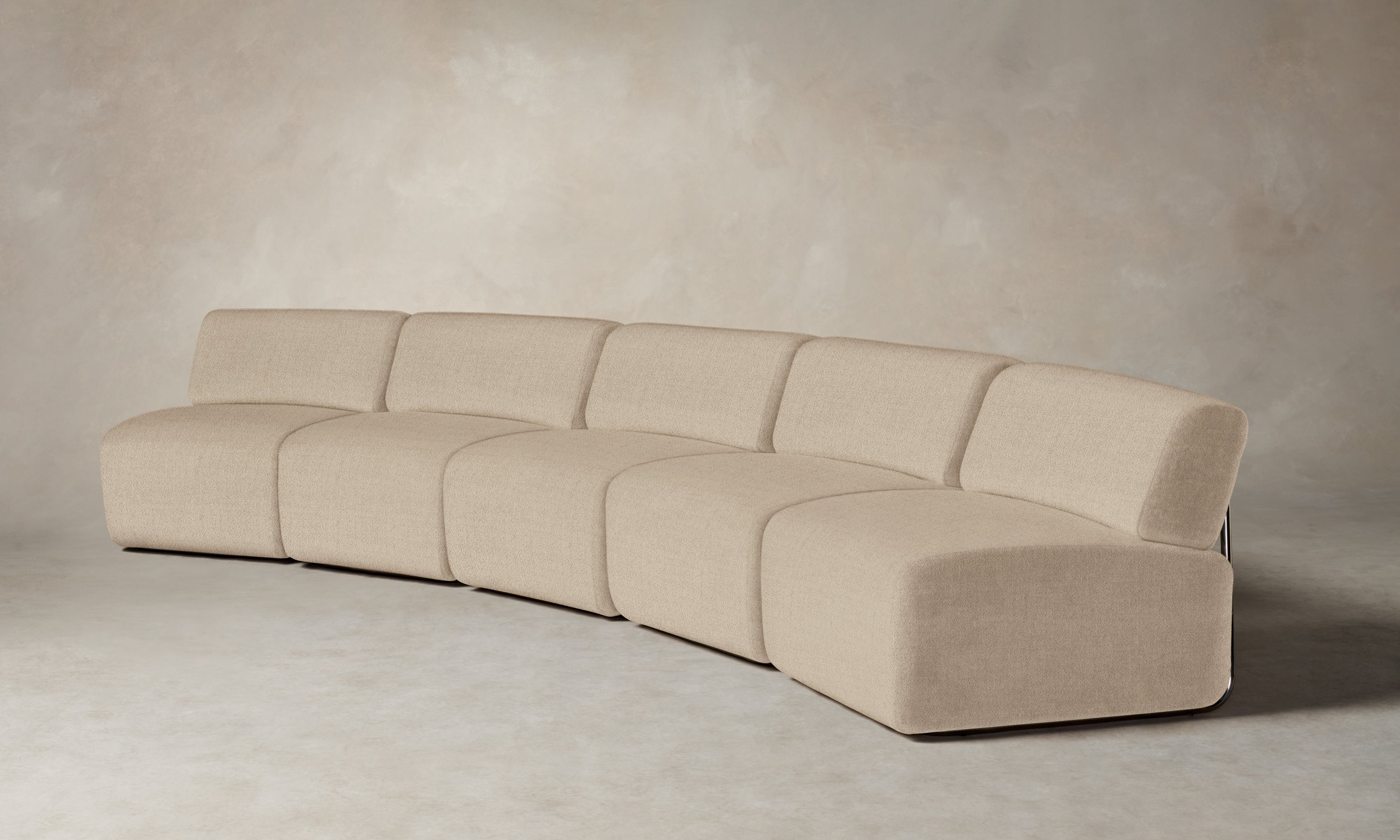 The Miles Modular Sectional - Performance Textural Weave Savanna ...