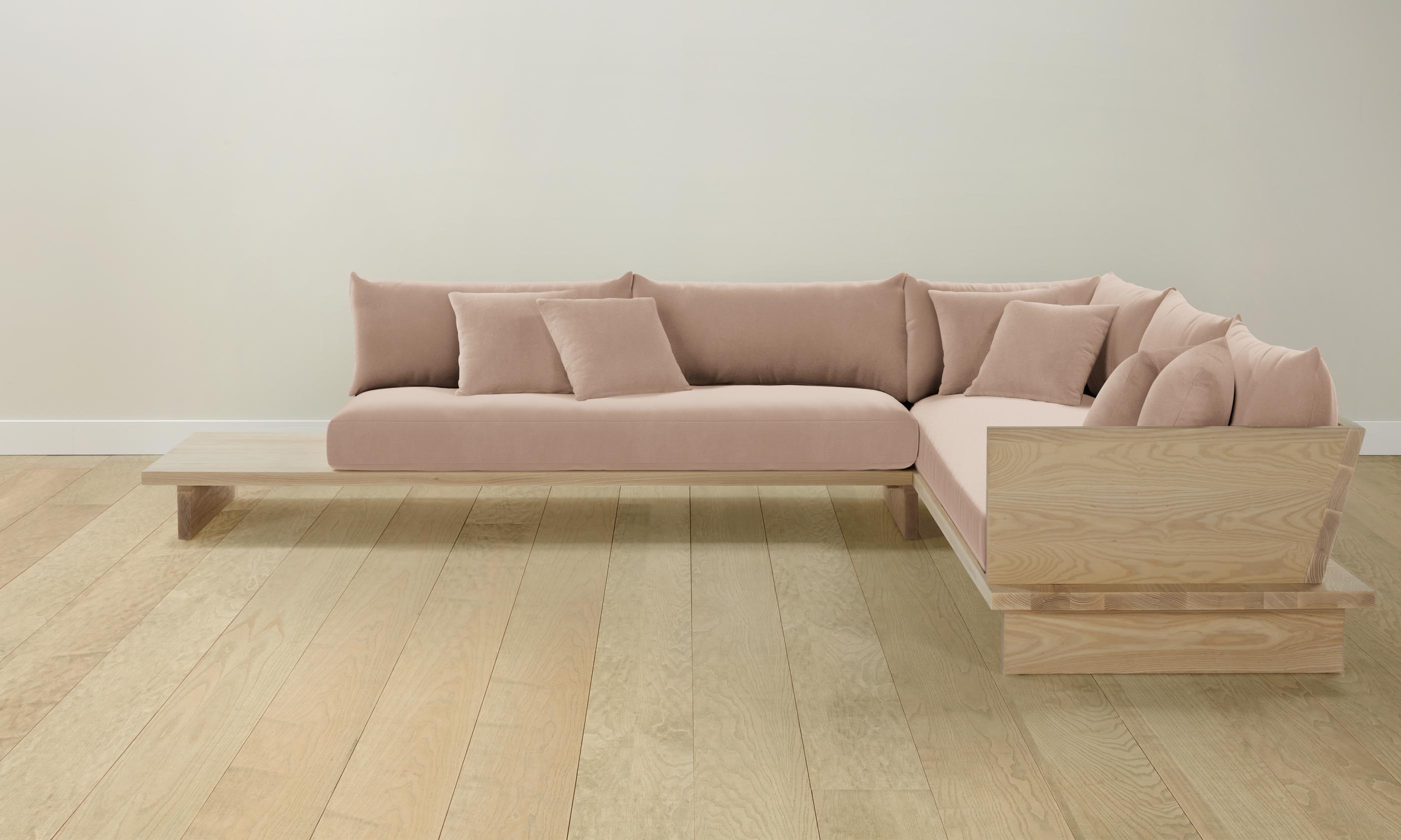 The Muir Sectional - Performance Velvet Dusty Rose – Maiden Home
