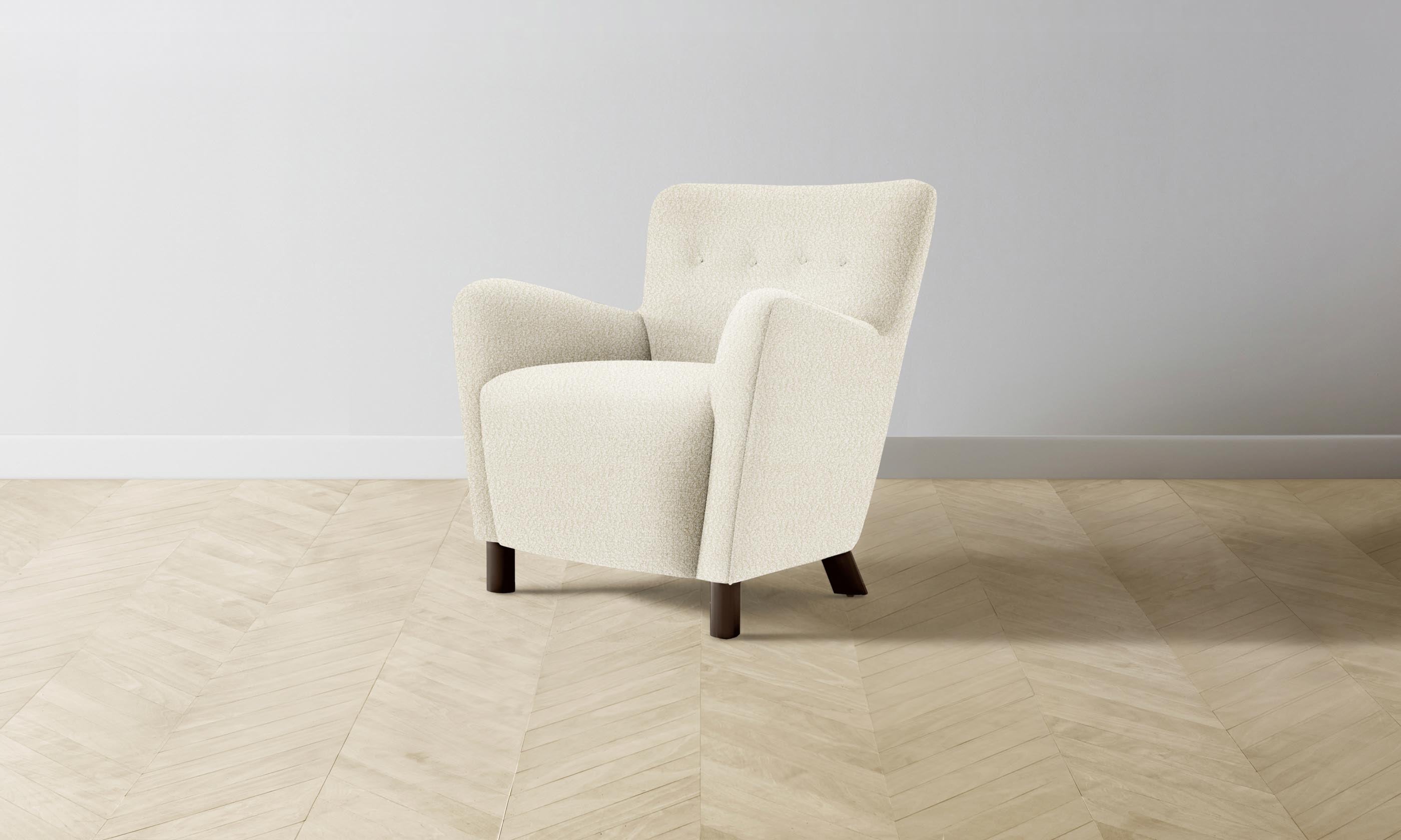 The Perry Chair - Italian Bouclé White – Maiden Home