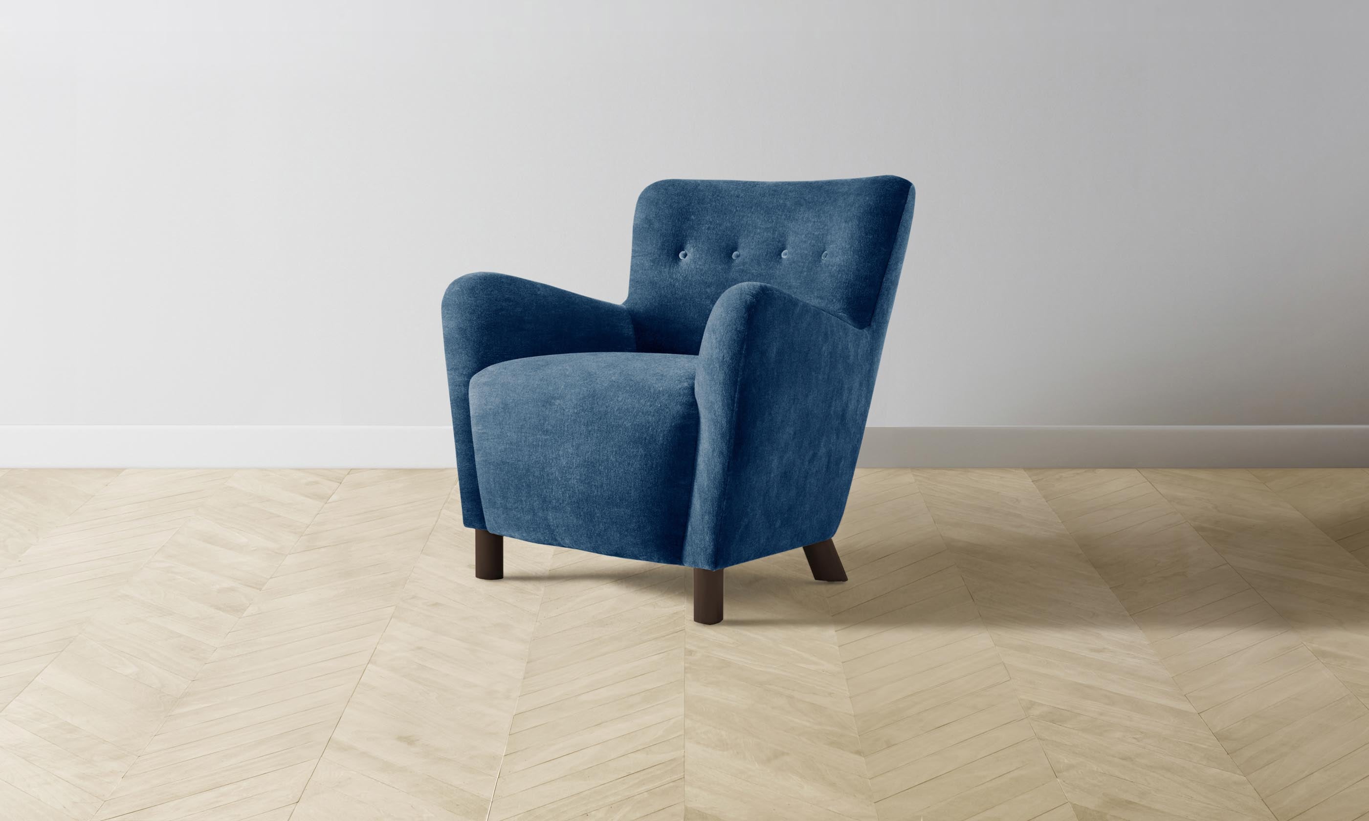 The Perry Chair - Performance Velvet Sapphire – Maiden Home