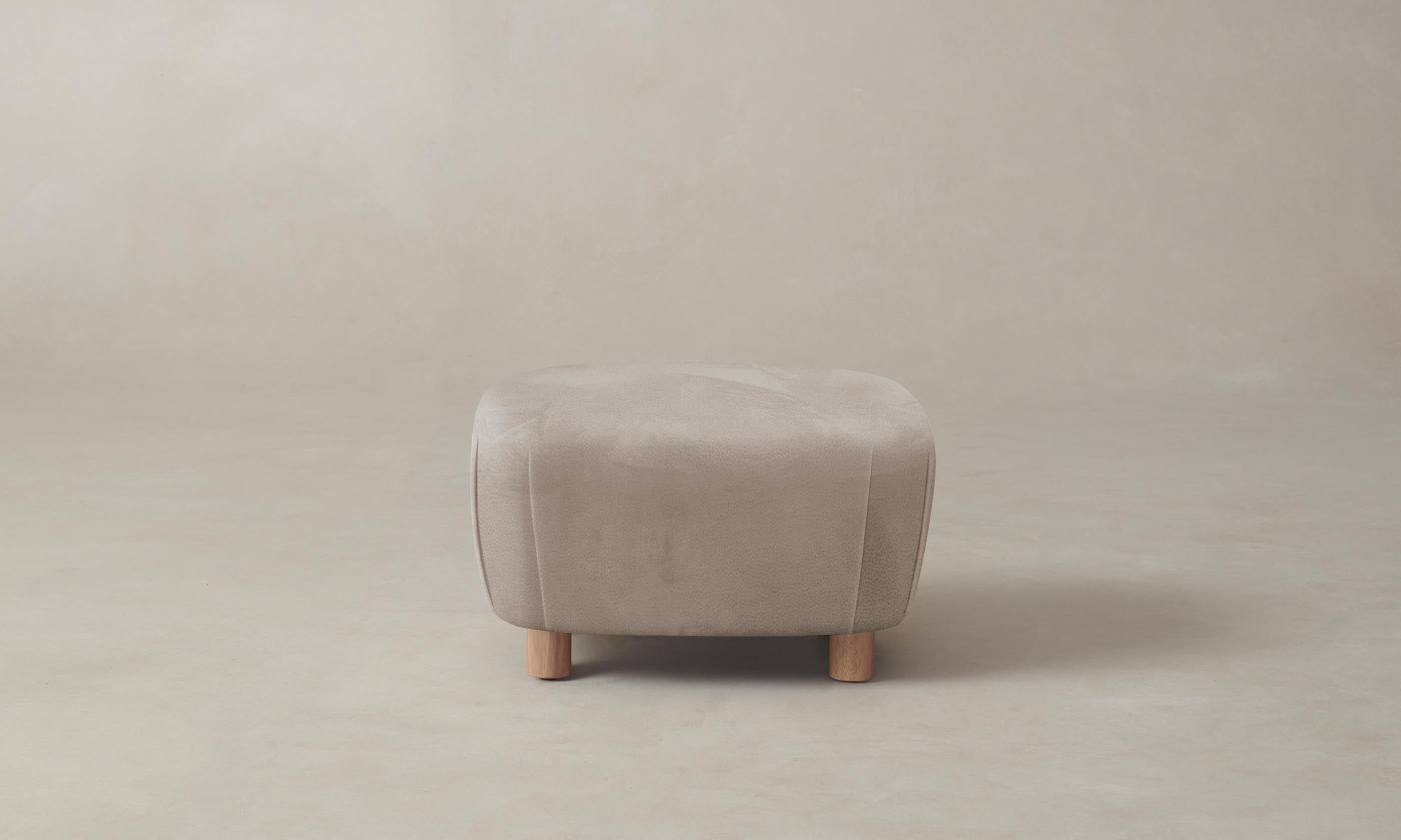 The Perry Ottoman - Nubuck Leather Fawn – Maiden Home