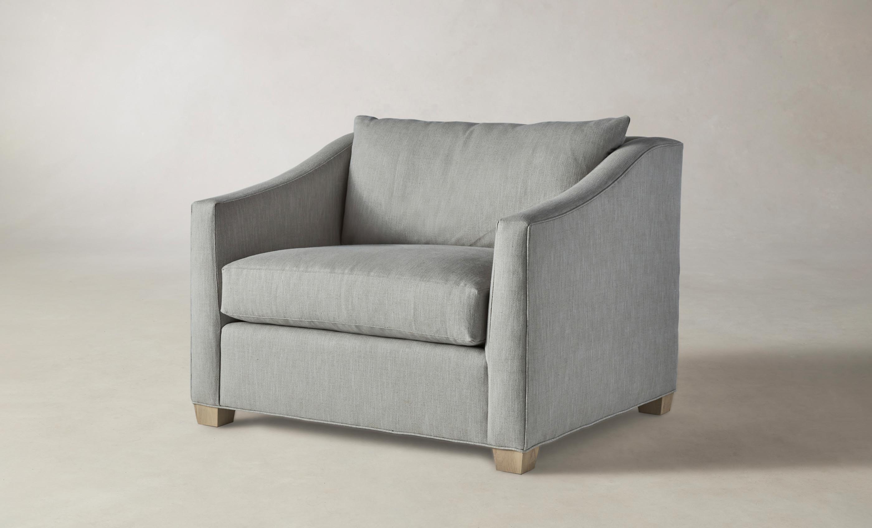 The Sullivan Chair-and-a-Half - Performance Textured Linen Mineral ...