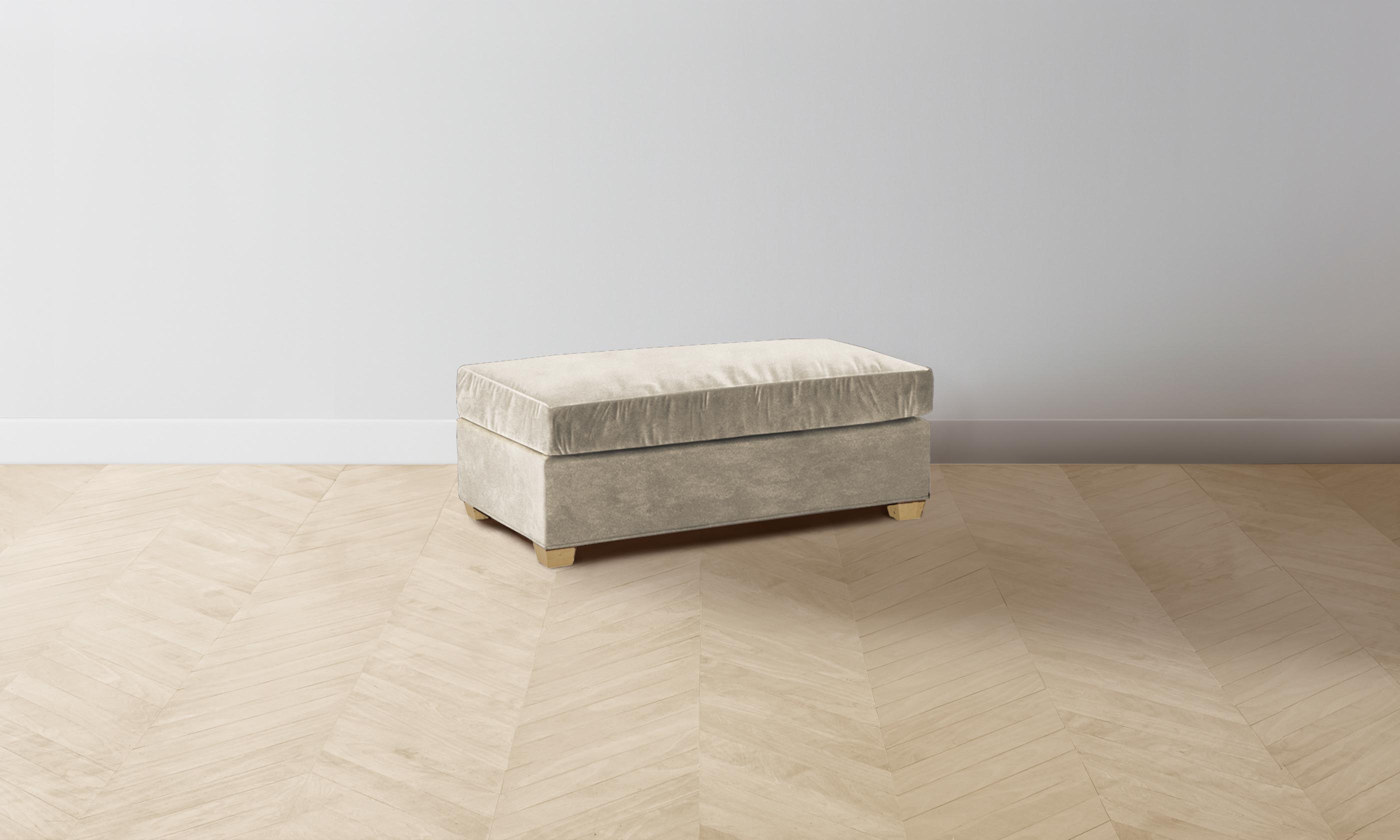 The Sullivan Ottoman - Performance Velvet Taupe – Maiden Home
