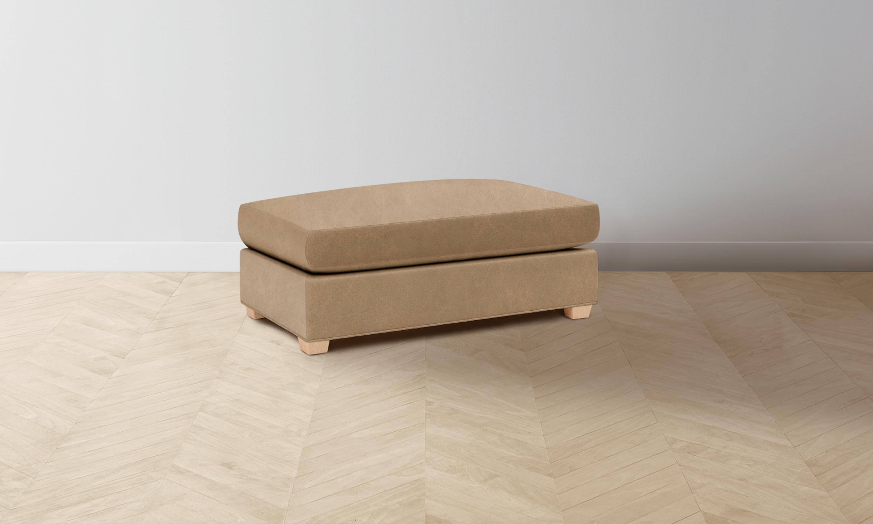 The Sullivan Ottoman - Tuscan Leather Camel – Maiden Home